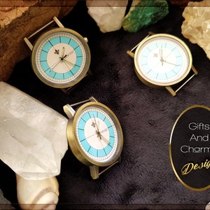 Watch Faces Quartz Modern Style Unisex White Sky Blue | Etsy