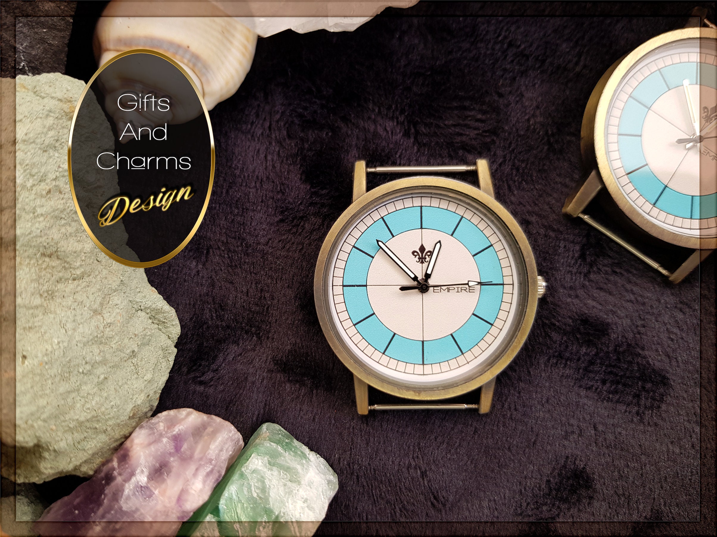 Watch Faces Quartz Modern Style Unisex White Sky Blue - Etsy