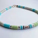 Collier heishi de surfeur blanc, turquoise et vert amande. Collier de ...