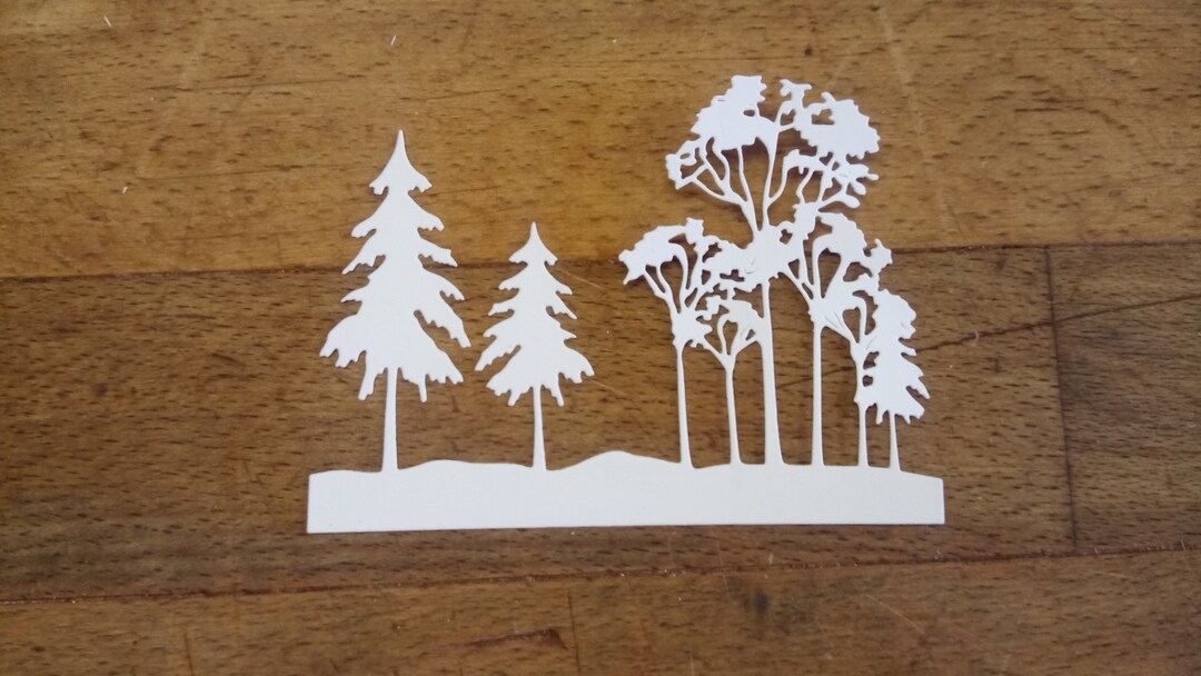 Tree Border-trees-cuttings-card Decoration-220g-cardboard-card Topper ...