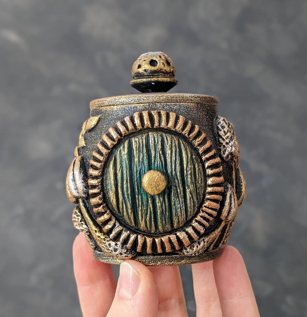 Round Fairy Door / Small Salt Cellar With Lid / Fairy House / Amanita ...