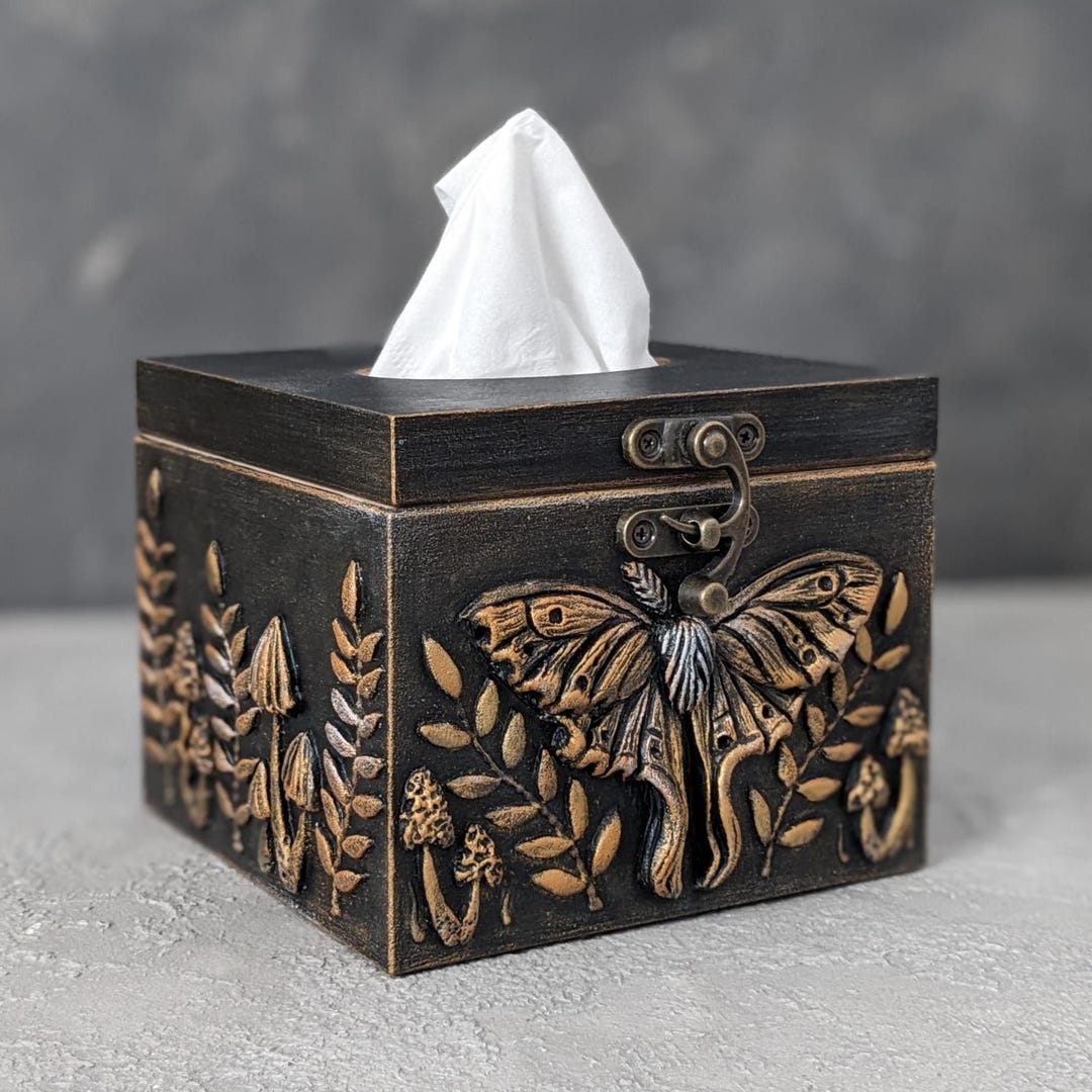 Luna Moth Tissue Box Butterfly Napkin Holder Box Forest Witch Kitchen ...