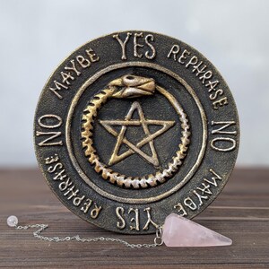 Ouroboros Pendulum Board Snake Pentacle Altar Plate Yes No Maybe ...