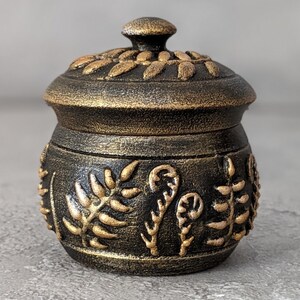 Small Salt Box With Lid // Emerald Green Salt Pot // Forest Witch Salt ...