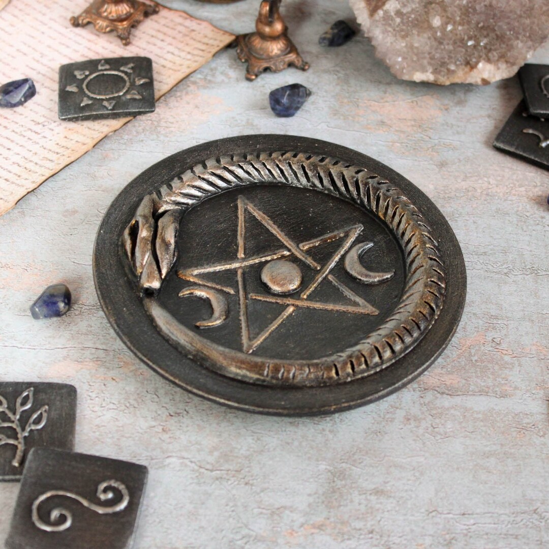 Ouroboros Pentagram Altar Pentacle Plate - Etsy