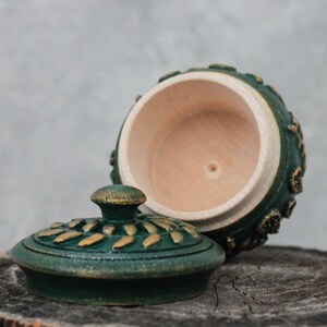 Small Salt Box With Lid // Emerald Green Salt Pot // Forest Witch Salt ...