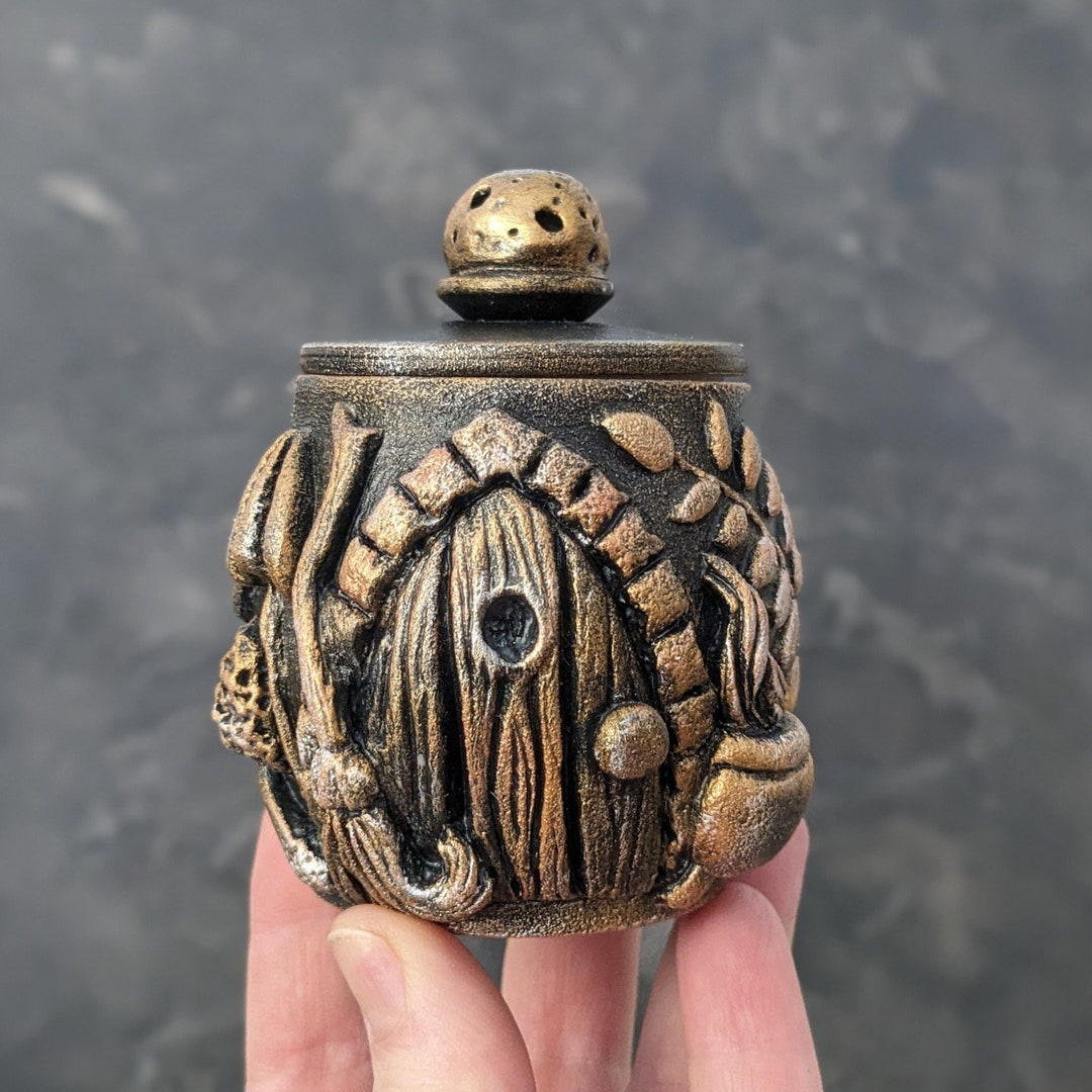 Fairies Door With Magic Broom / Small Salt Cellar With Lid / Amanita ...