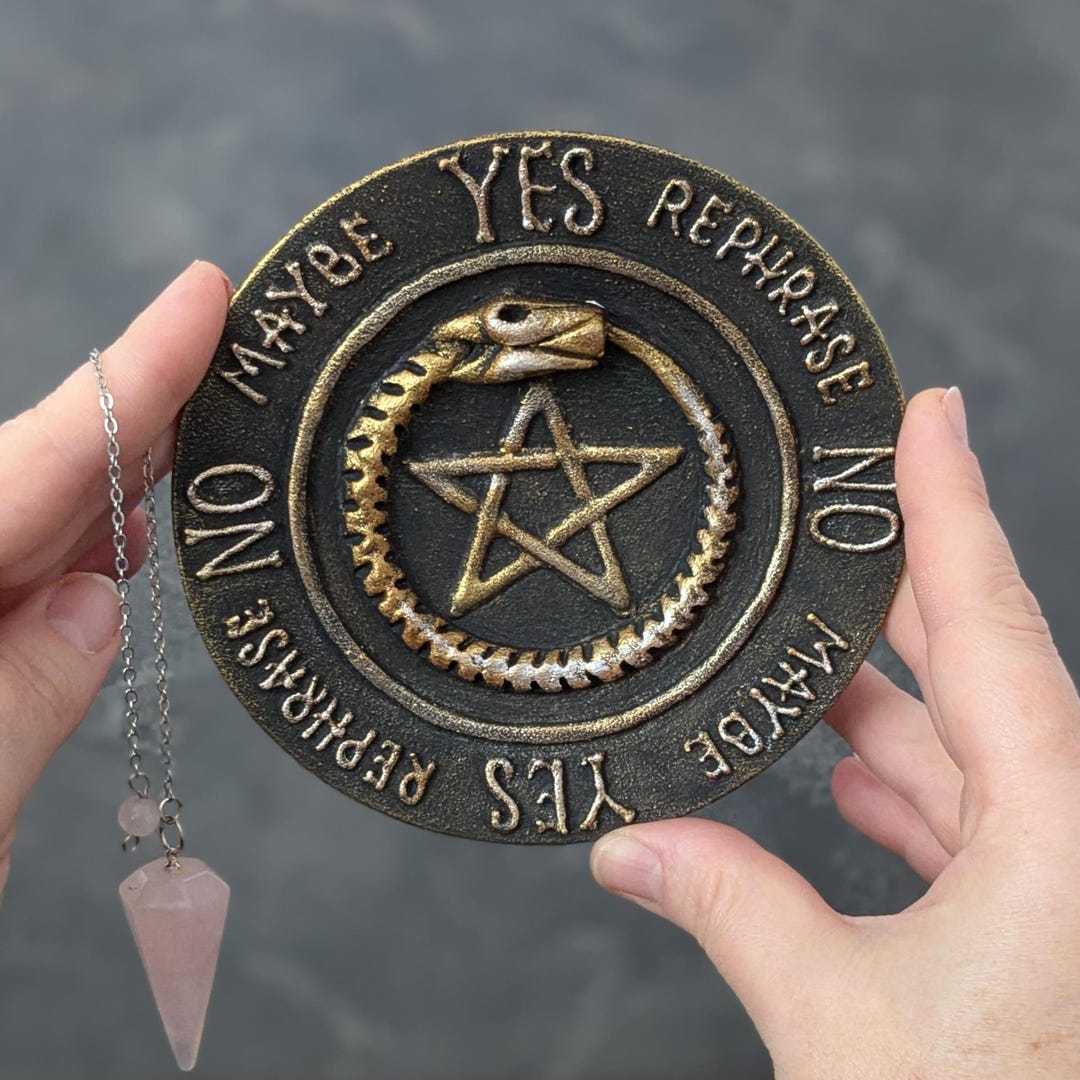 Ouroboros Pendulum Board Snake Pentacle Altar Plate Yes No Maybe ...