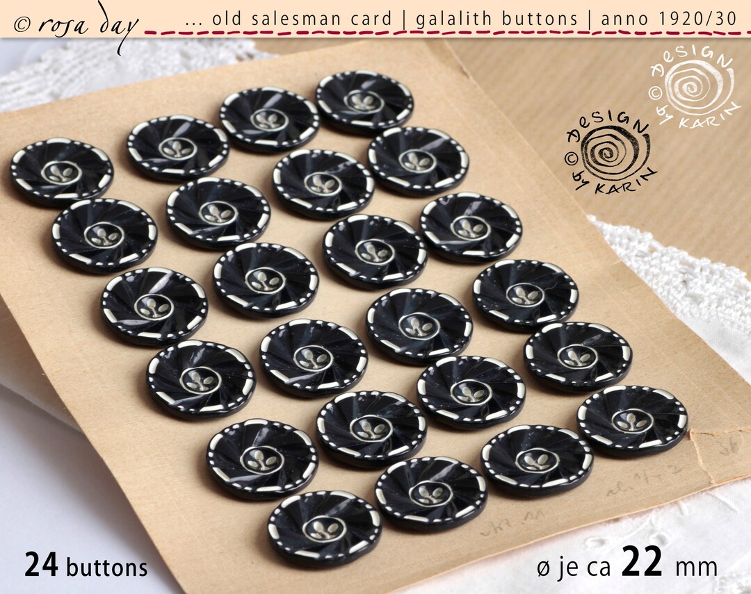 No A-274 24 Ancient Rare Collectible Buttons Anno 1920/30 Sewn on ...