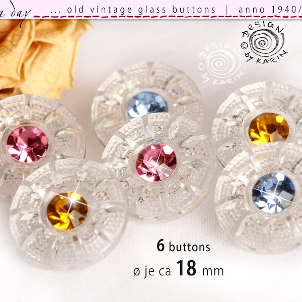 Clear Glass Buttons - Etsy