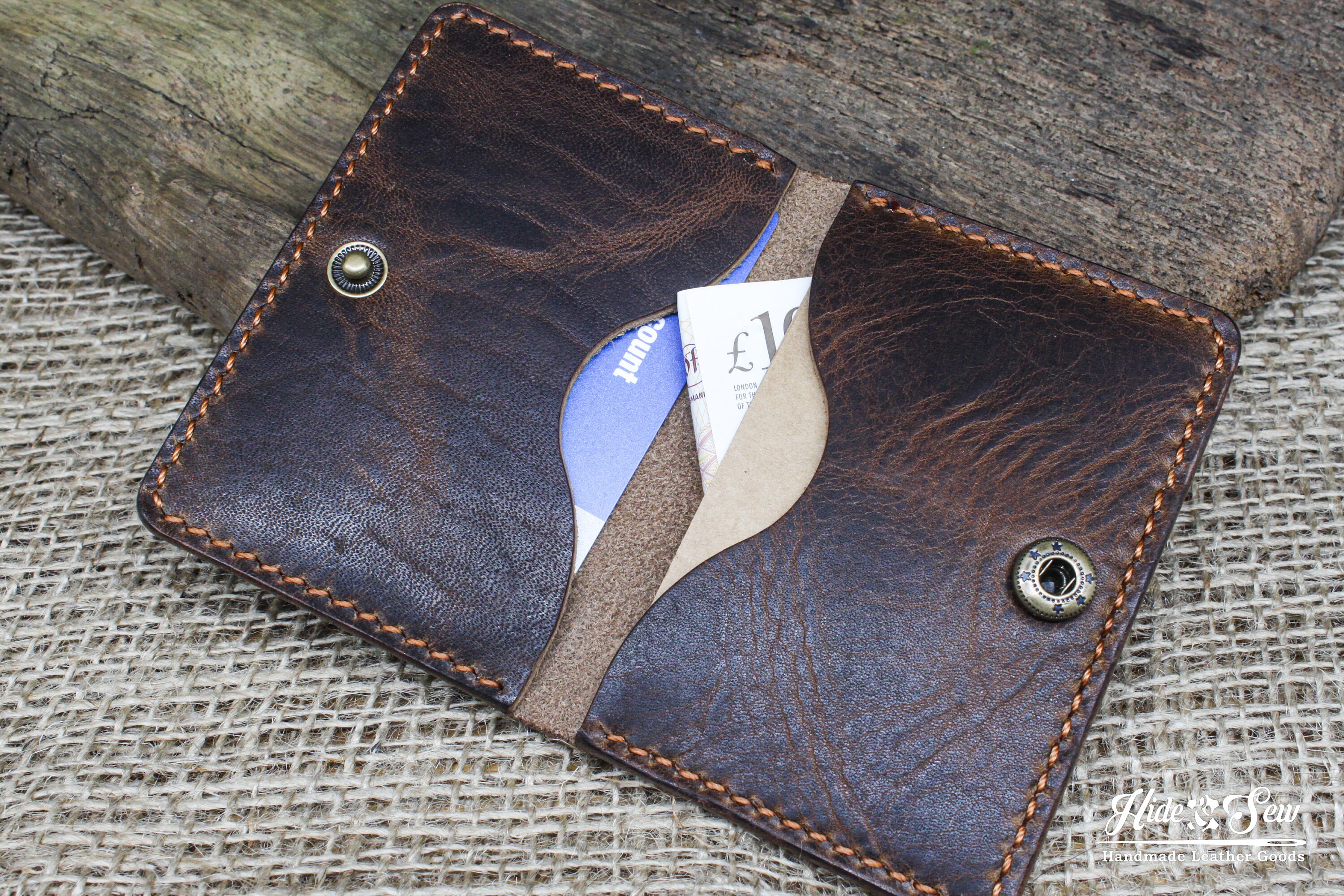 Personalised Bi-fold Card Holder Engraved Handmade Full - Etsy