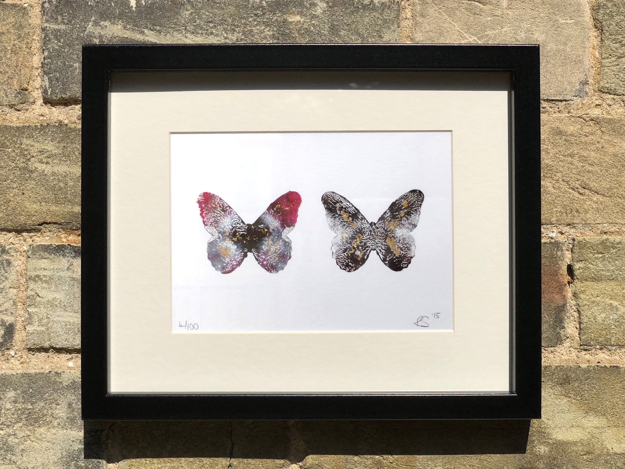 Framed Pink and Gold Butterfly Print Lithograph Print - Etsy
