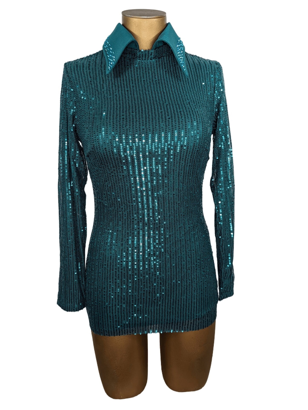 Dark Green Sequin Showstopper - Women's Horse Show Shirt - Western Show ...