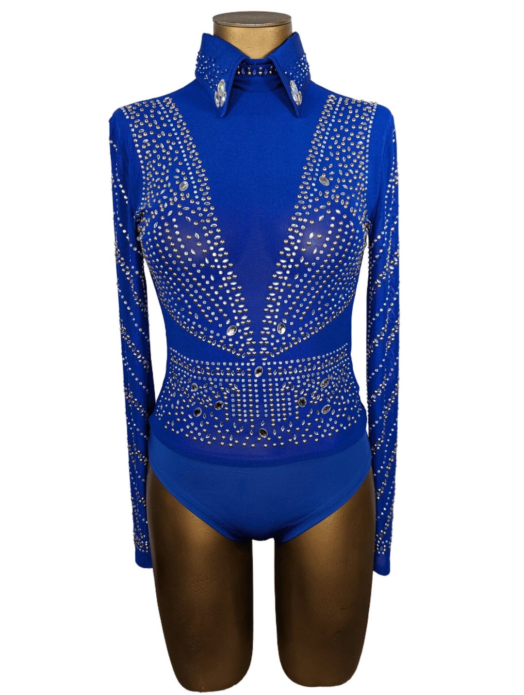 Royal Blue Deep V Studdess - Women's Horse Show Shirt - Western Show ...