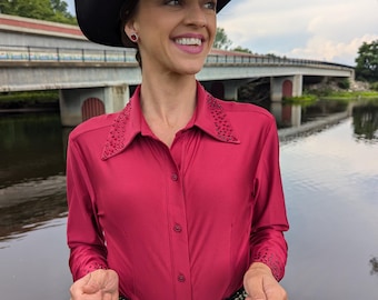 Black Aces - Women's Western Show Shirt - Horse Show Clothes ...