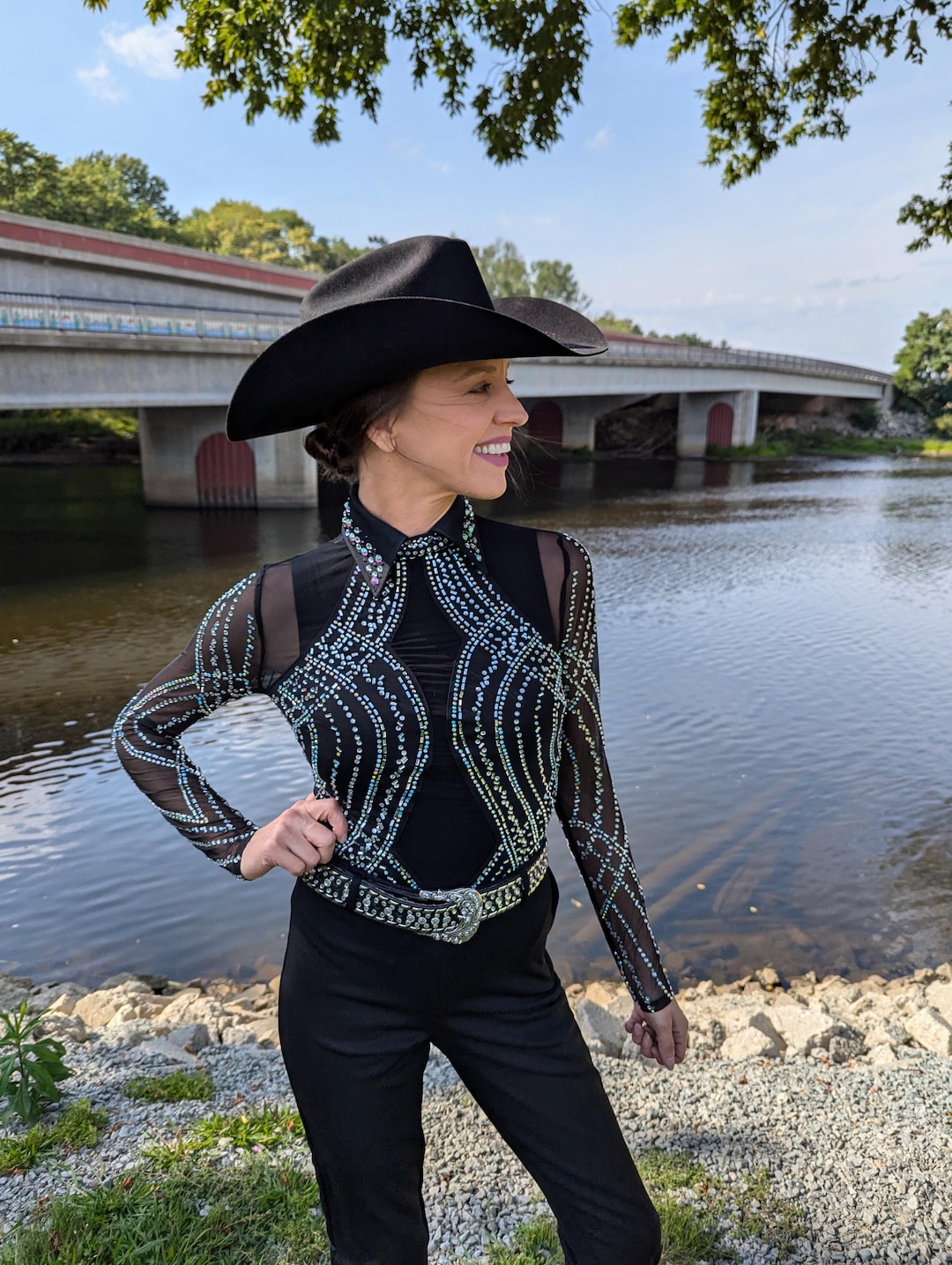 Black Aces - Women's Western Show Shirt - Horse Show Clothes ...