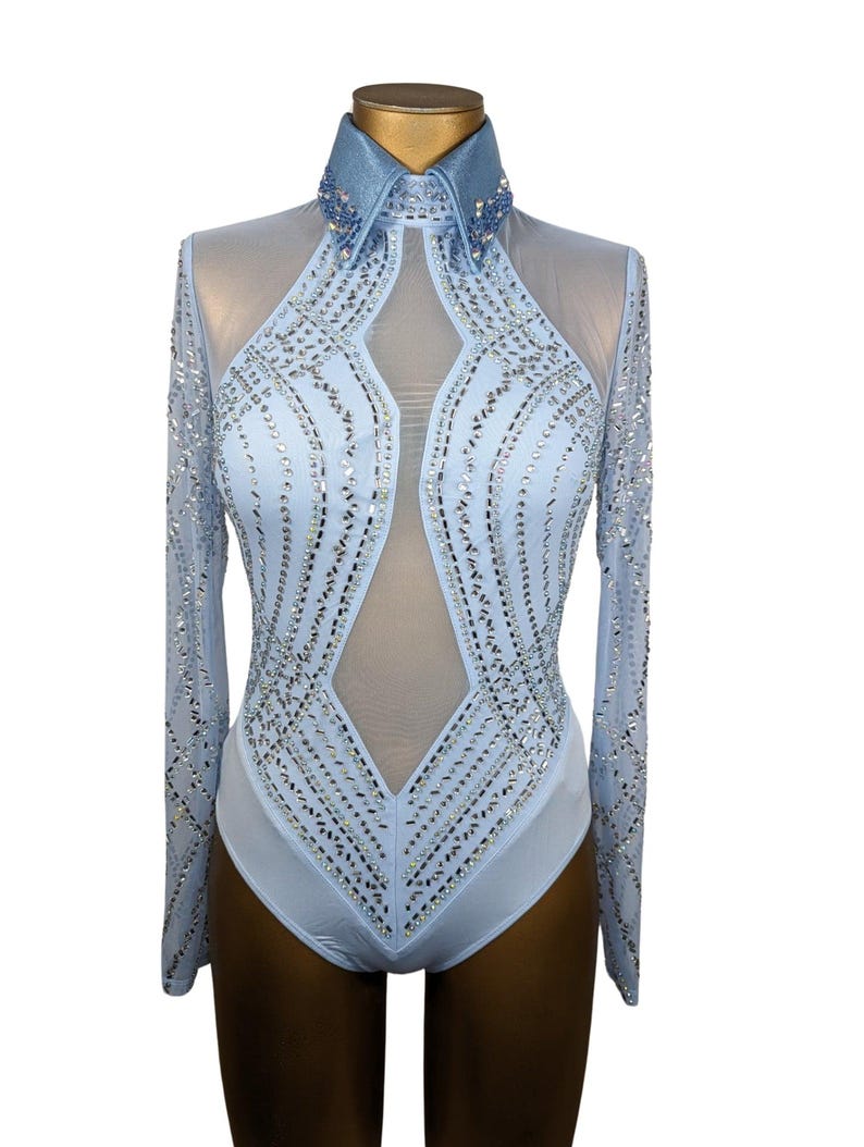 Baby Blue Aces - Women's Western Show Shirt - Horse Show Clothes ...