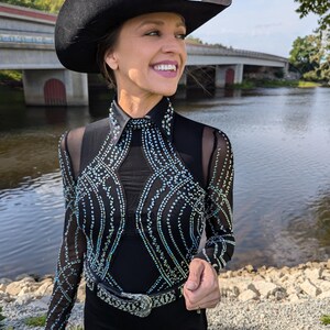 Black Aces - Women's Western Show Shirt - Horse Show Clothes ...