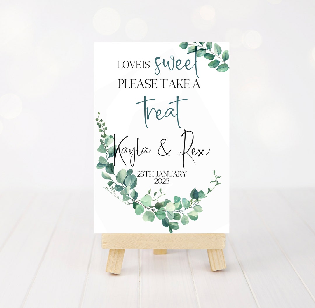 Personalised Sweet Table Sign/love is Sweet Sign/sweet Cart Sign/sweet ...