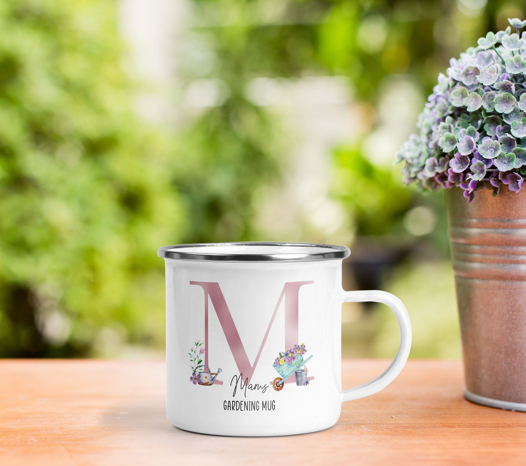 Personalised Enamel Mug Gardening / Gardener / Allotment Gift for Her ...