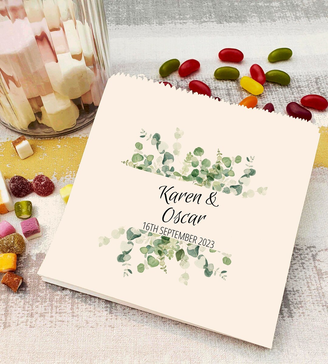 Personalised Wedding Sweet Bags/candy Cart Bags/sweetie Table Bags ...