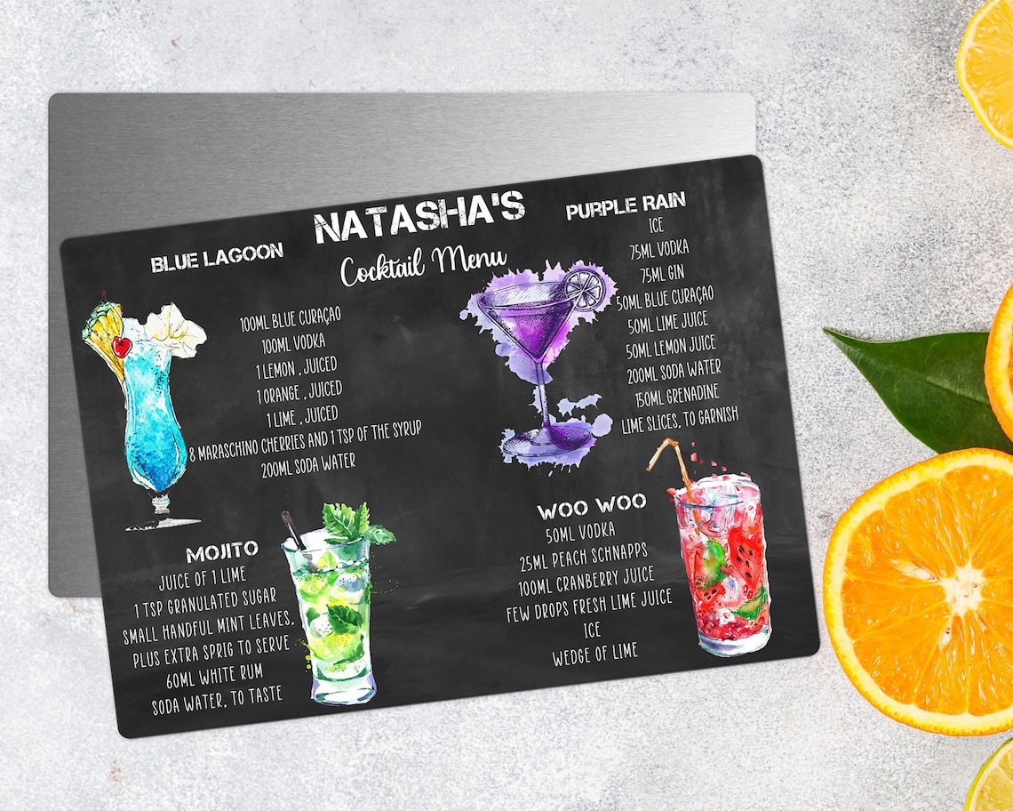 Personalised Cocktail Recipes, Personalised Drinks Board, Classic ...
