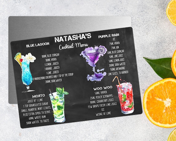 Personalised Cocktail Recipes Personalised Drinks Board | Etsy UK