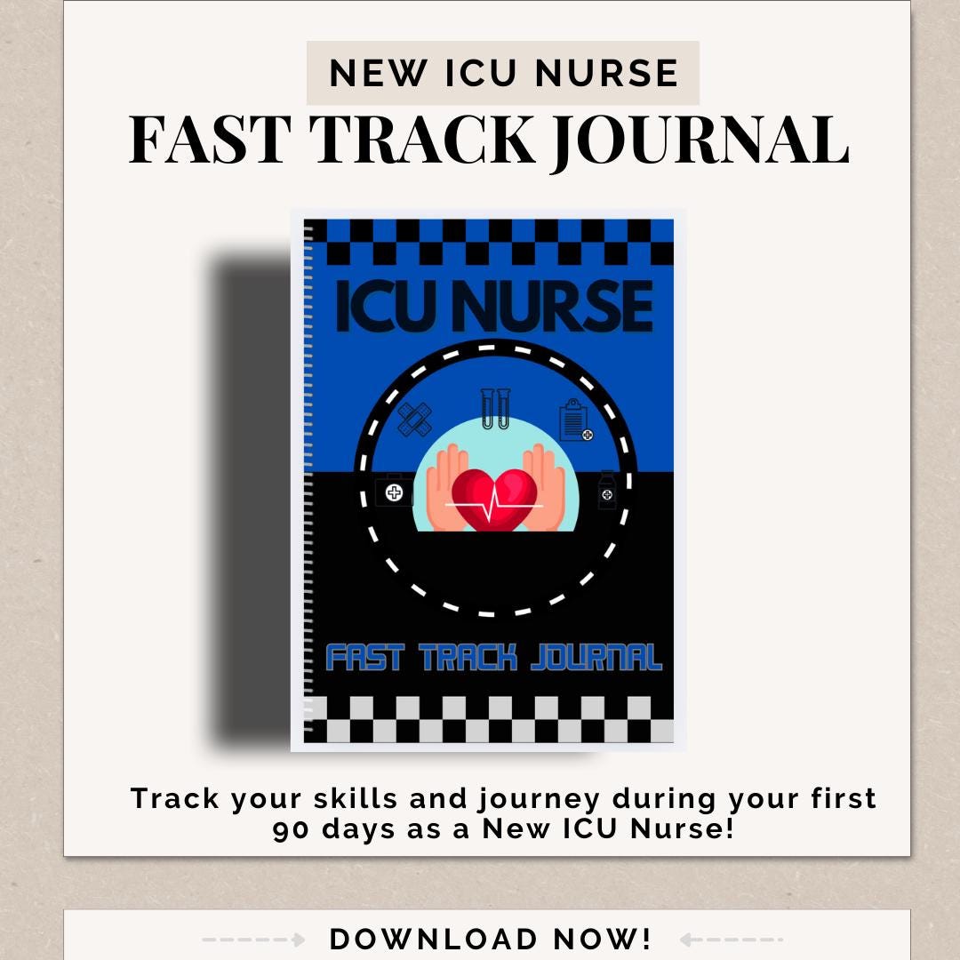 New ICU Nurse Tracker Journal | Printable ICU Shift Milestone Organizer ...