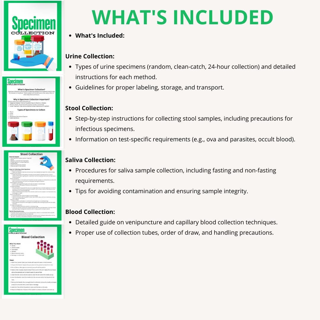 Specimen Collection Printable - Etsy