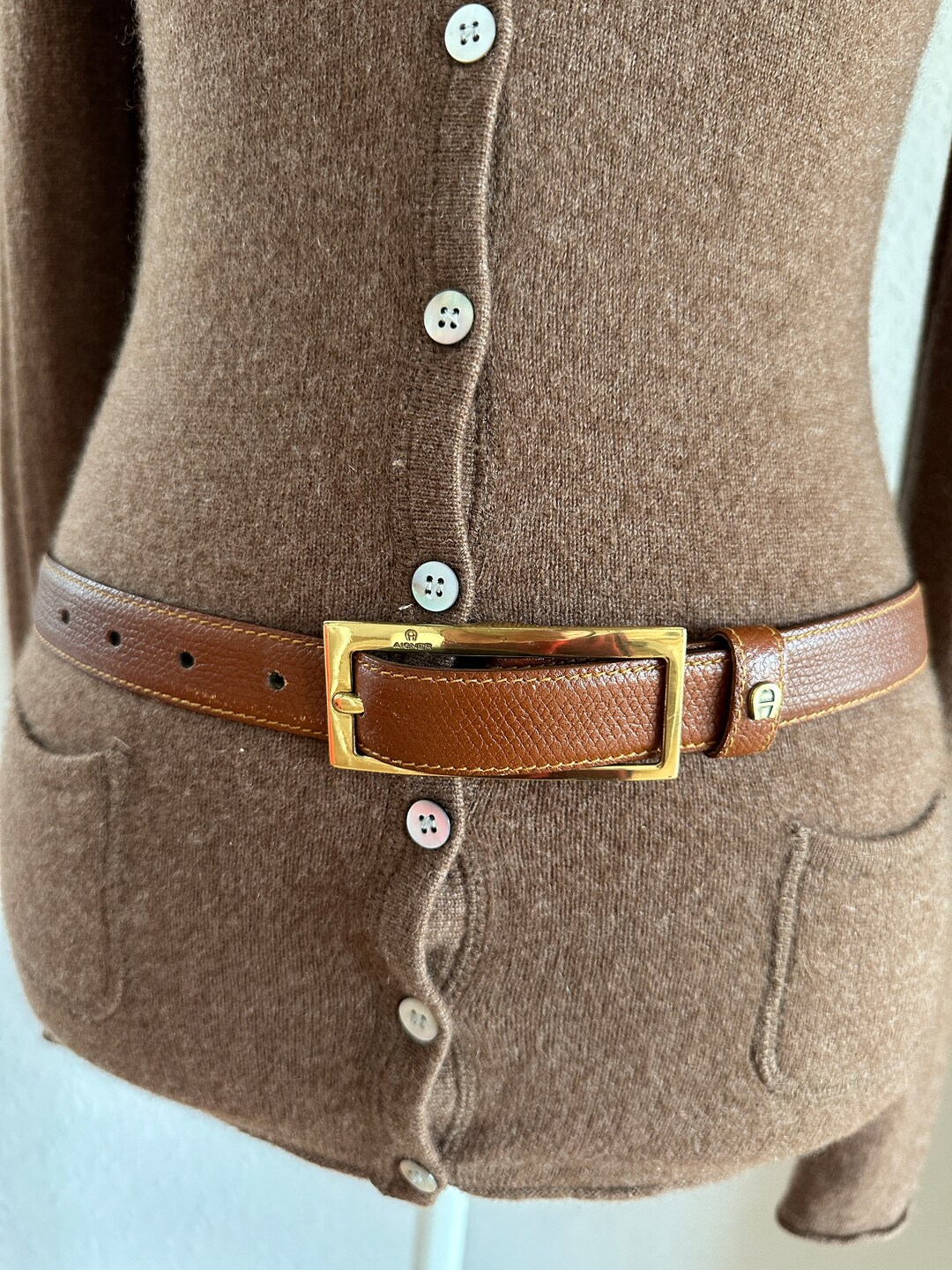 AIGNER Leather Belt Vintage Genuine Leather Designer Women's Belt - Etsy