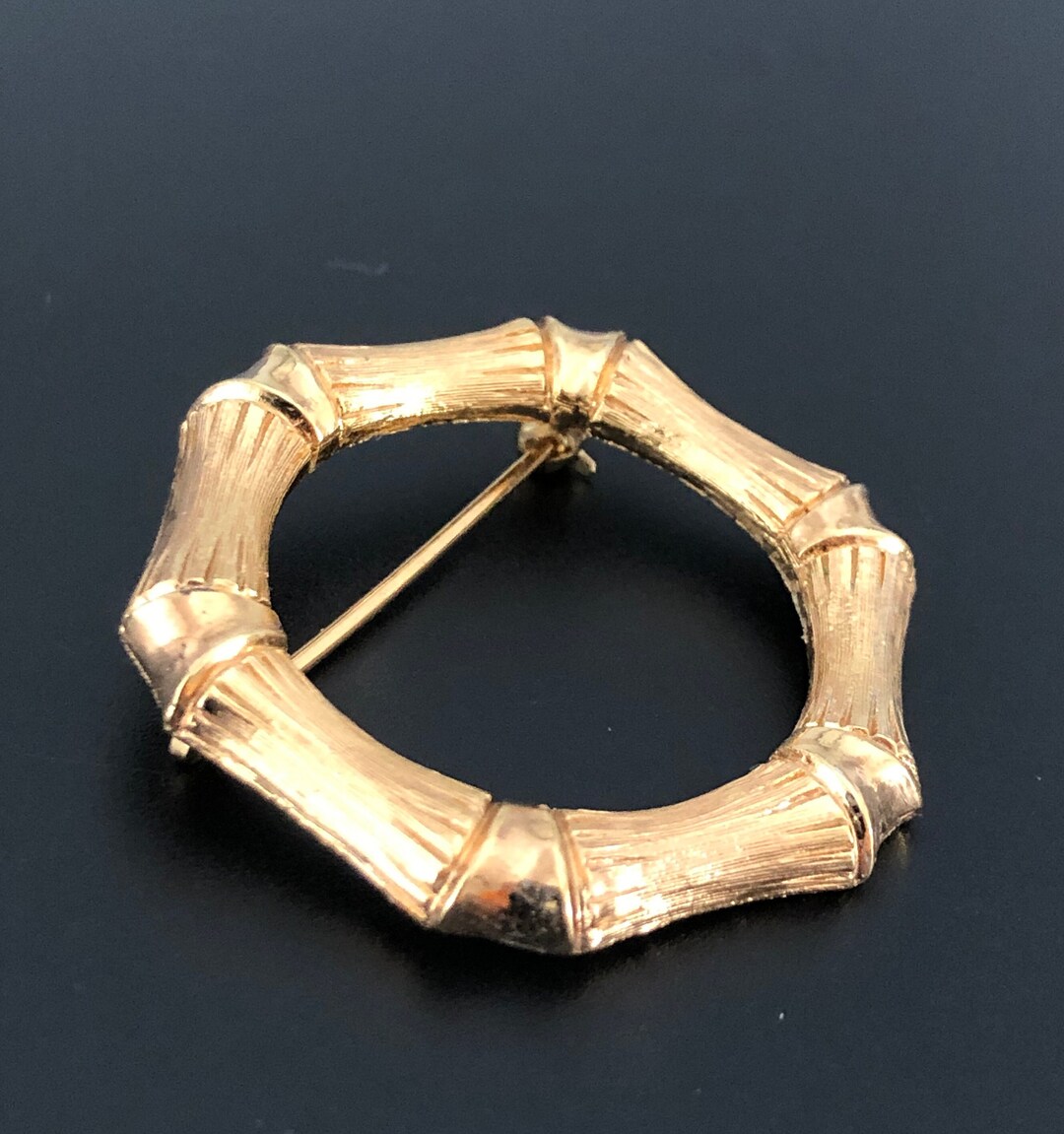 Bamboo Design Brooch Shiny and Noble Matt Gold-plated Metal - Etsy