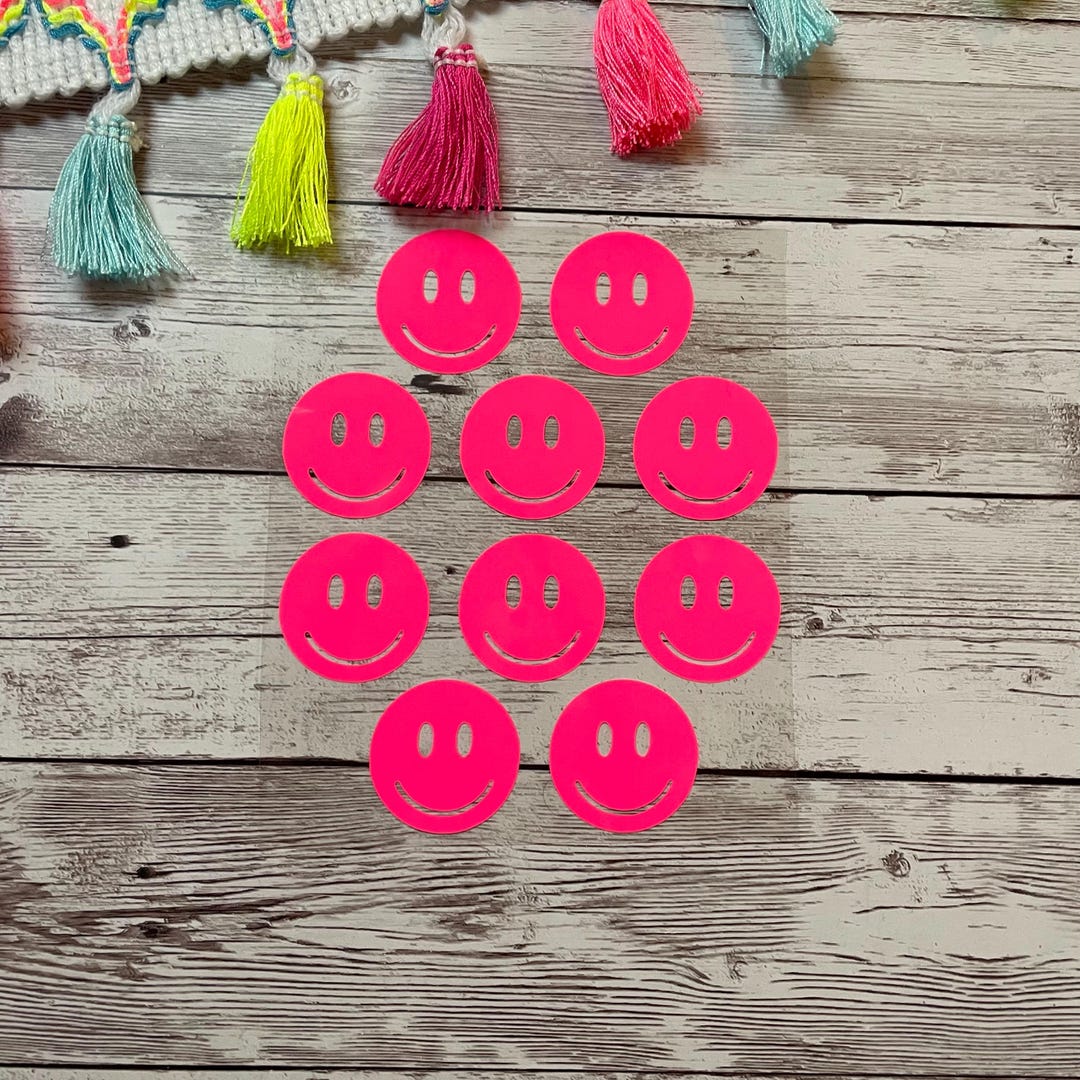 Iron-on Set of 5 or 10 Smileys, Custom Size, Set Smiley, up to 4 Colors ...