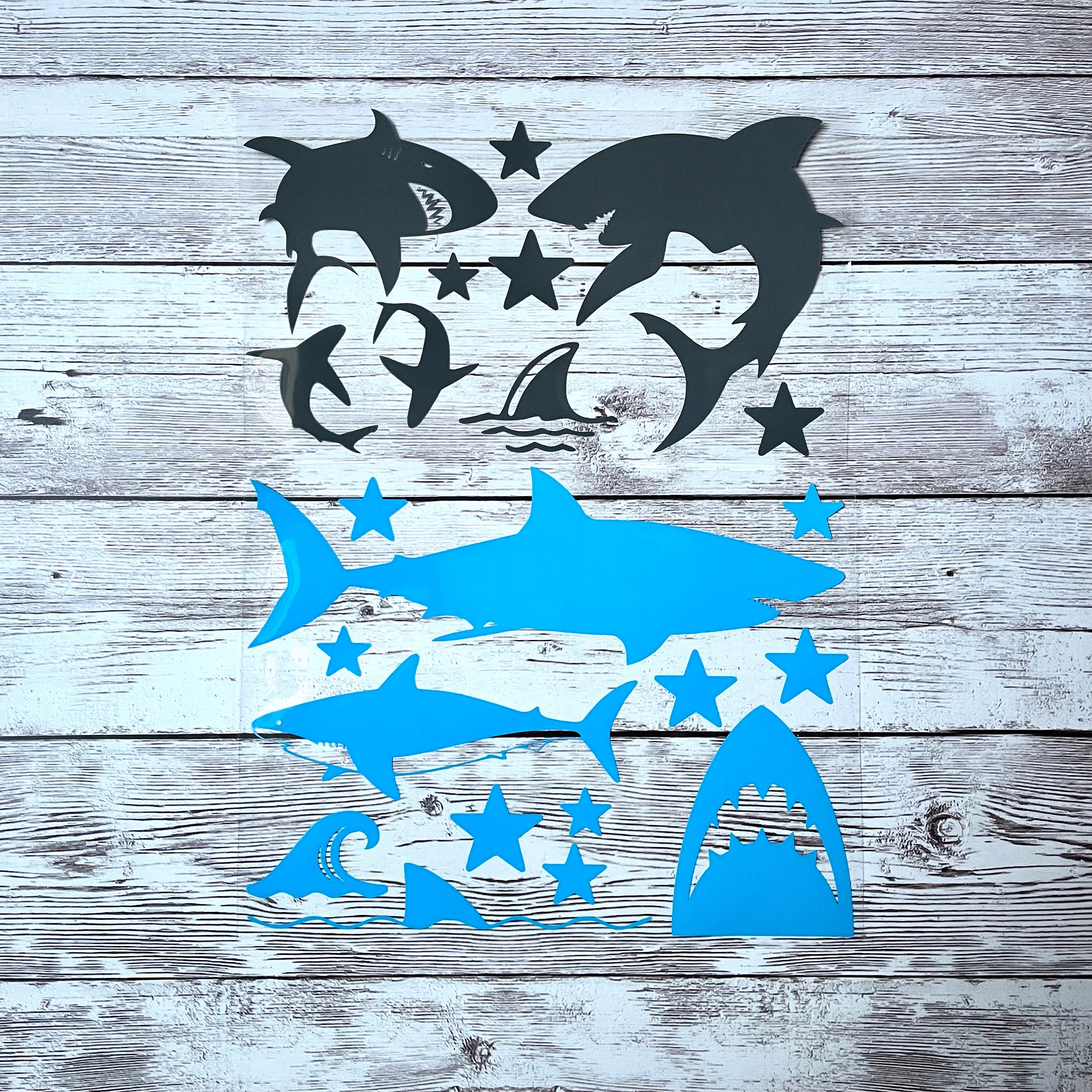 Set Iron-on Pictures Shark, Sea, Sharks to Iron On, School Cone - Etsy
