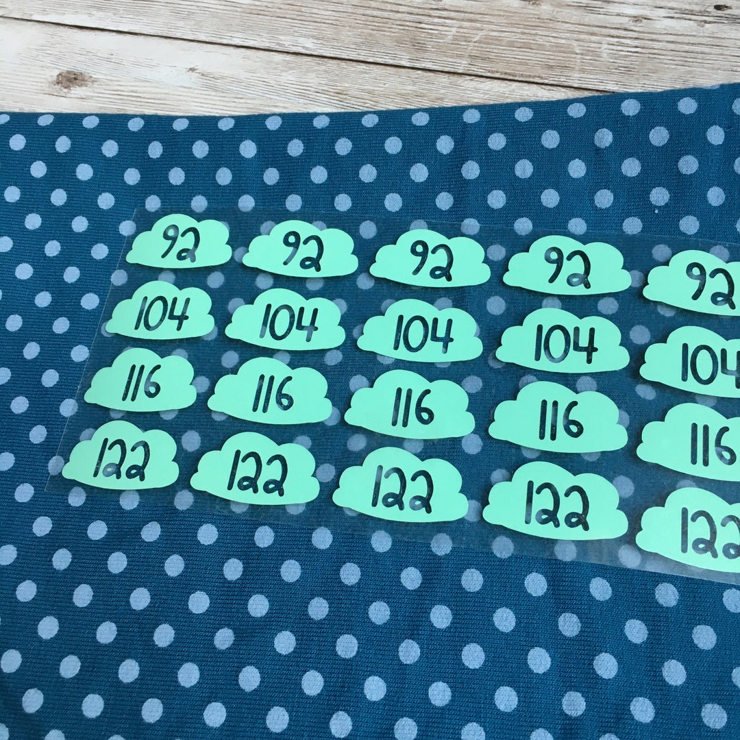 40 Size Labels With Your Desired Sizes for Ironing On, Iron-on Labels ...
