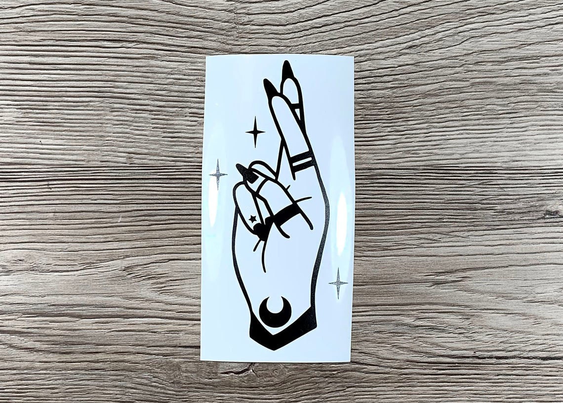 Witchy Decal / Fingers Crossed Decal / Magical Decal - Etsy