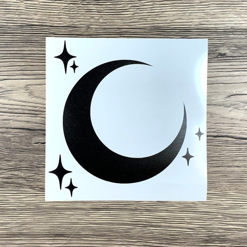 Sun and Moon Vinyl Decal Moon Face Car Window Sticker - Etsy