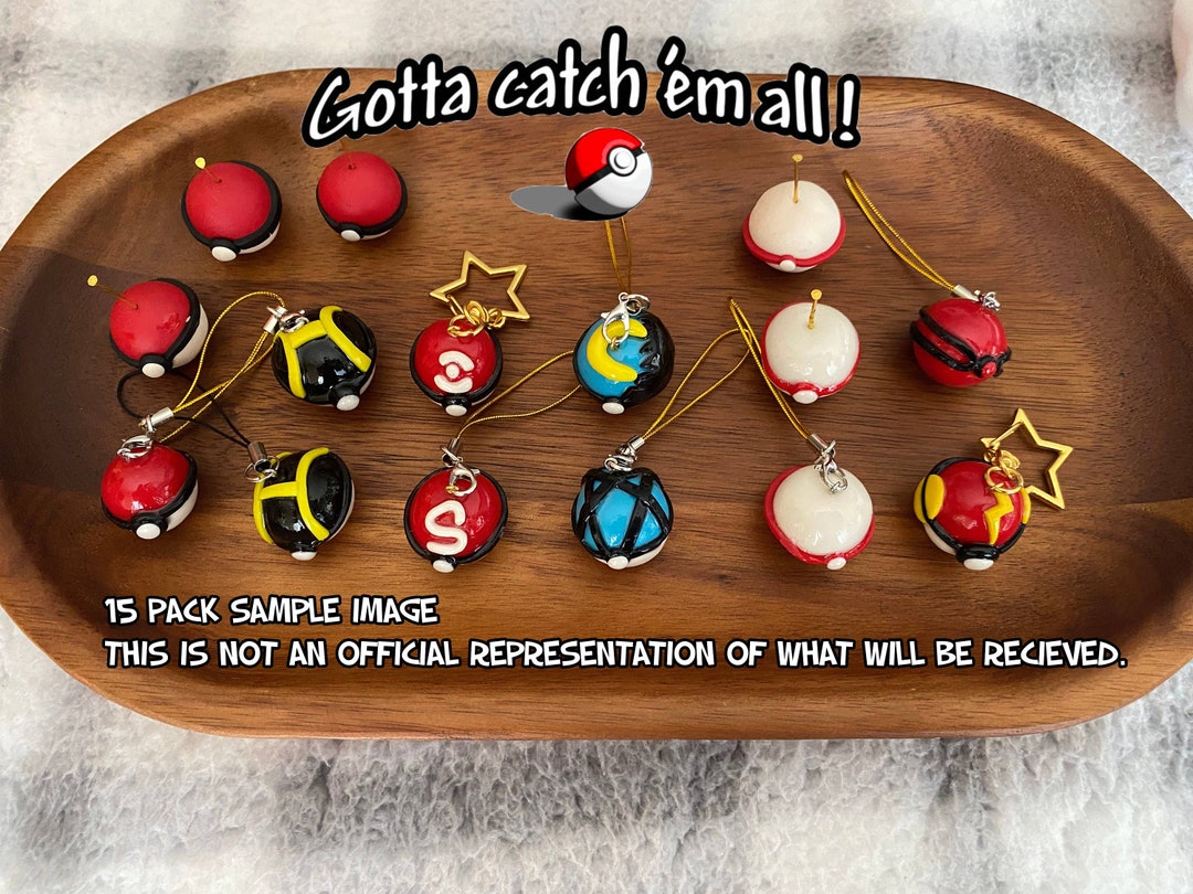 Poké Balls【pokémon】polymer Clay | Kawaii | 15 Charms |catch Em All ...