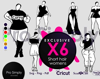 Short hair svg | Etsy