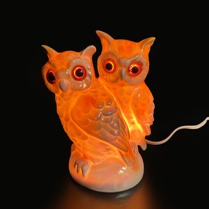 Vintage Ceramic Night Light Owls, Vintage Porcelain Lamp, Retro ...