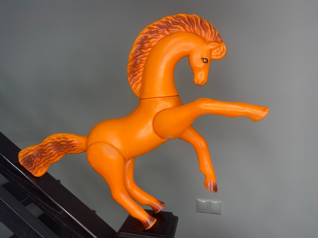 Very Rare Color Soviet Plastic Horse Toy, Vintage Toy, USSR Toy, Soviet ...