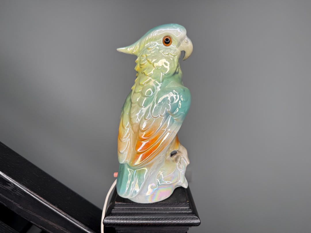 Vintage GDR Ceramic Parrot Night Light - Retro Porcelain Lamp - Etsy
