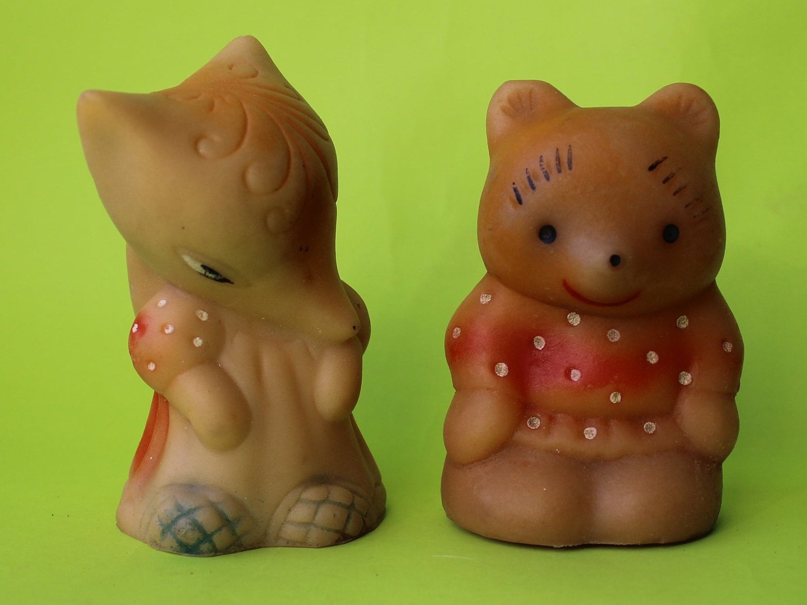 Soviet Set of Rubber Toys Vintage Toy USSR Toy Fox USSR - Etsy