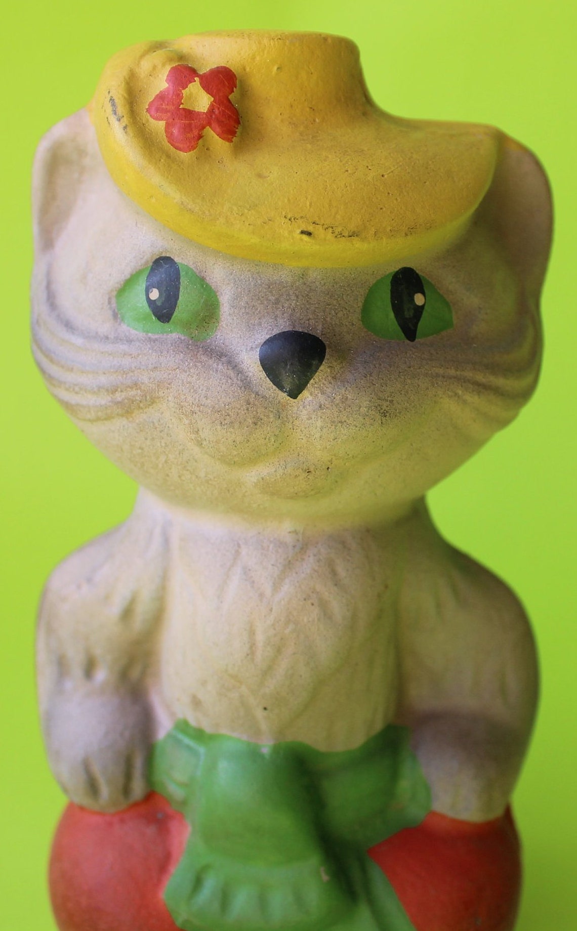 Very Rare Soviet Rubber Toy Cat With Hat Soviet Rubber Toy - Etsy