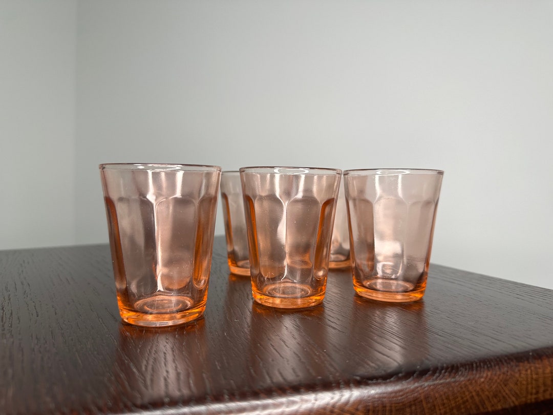 Set of 6 Soviet Faceted Glasses, Rose Whiskey Glasses, Retro Glass ...