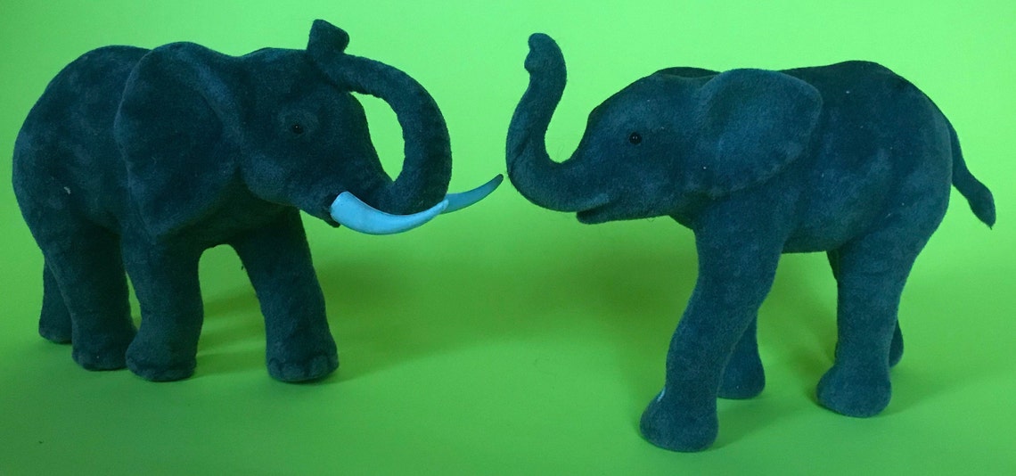 DDR Flocked Toy Vintage Toy Retro Elephant Elephant | Etsy