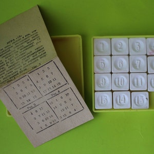 Soviet Plastic Puzzle, 15 Number Slide Game, Soviet Game, Puzzle USSR ...