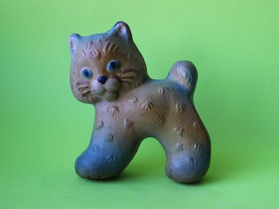 Very rare soviet rubber toy cat soviet rubber toy vintage | Etsy