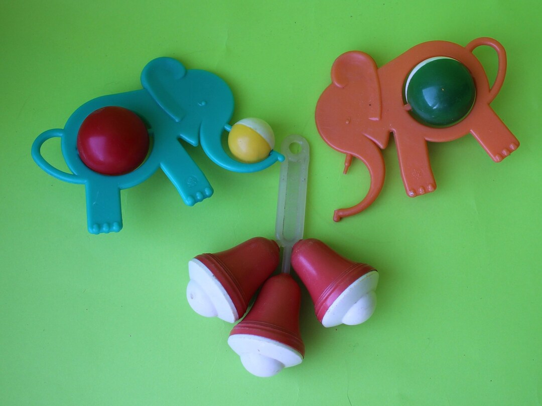 Soviet Plastic Toy, Vintage Toy, USSR Rattles, Soviet Rattles, Set of 3 ...