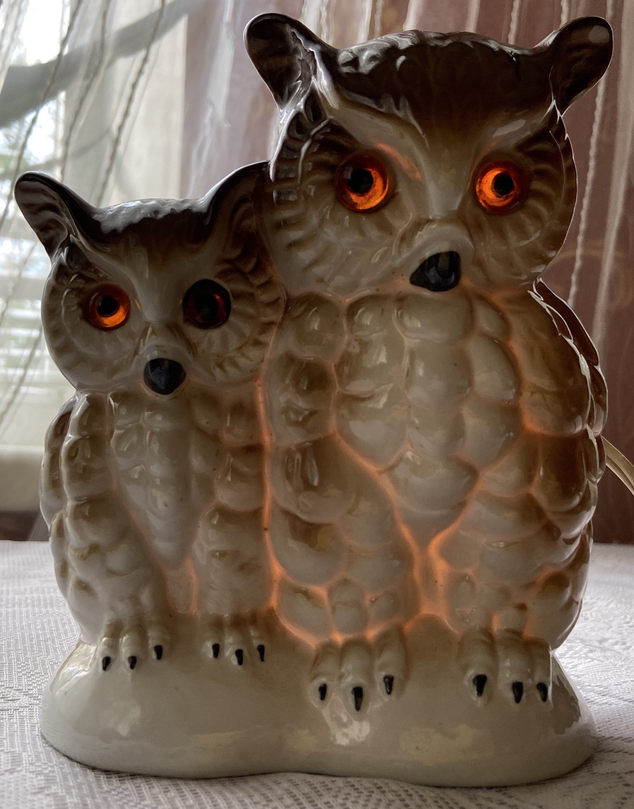 Vintage Ceramic DDR Night Light Owls Vintage Porcelain Lamp - Etsy