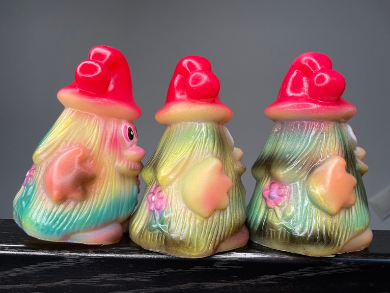 1995 NEW Trio of Ukrainian Rubber Gnomes Toys, Vintage Forester Toy ...